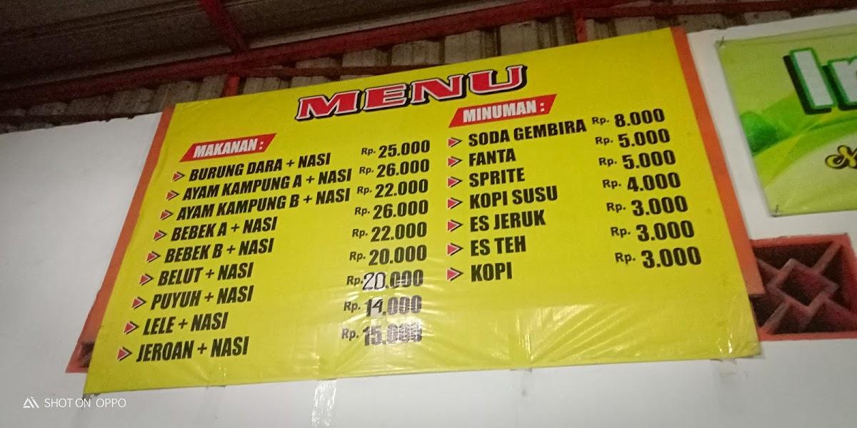 Menu at Pak Nari Warung Ndeso restaurant, Kepung