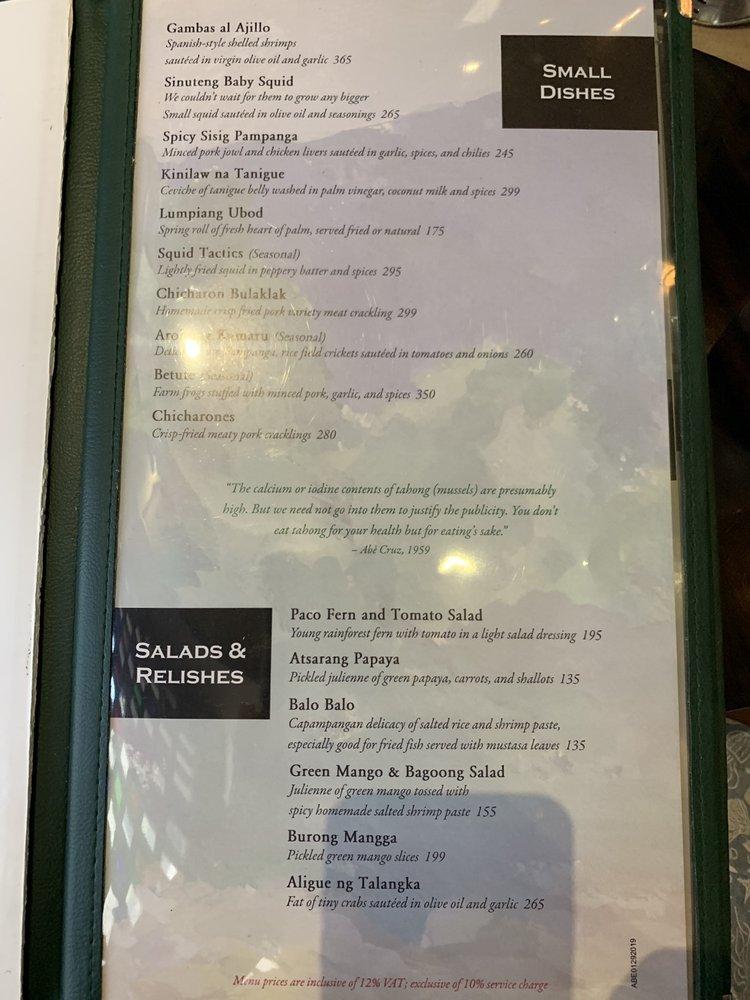 Menu at Abe restaurant, Muntinlupa, C2CH+WMM