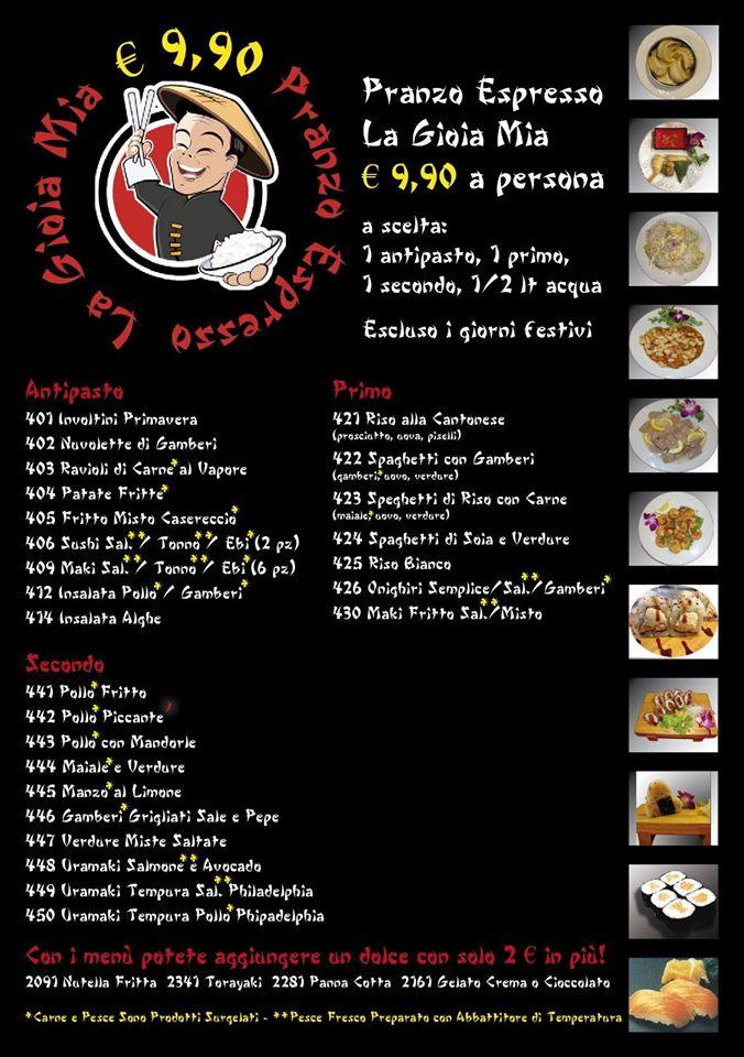 Menu da Gioia Mia ristorante, Velletri