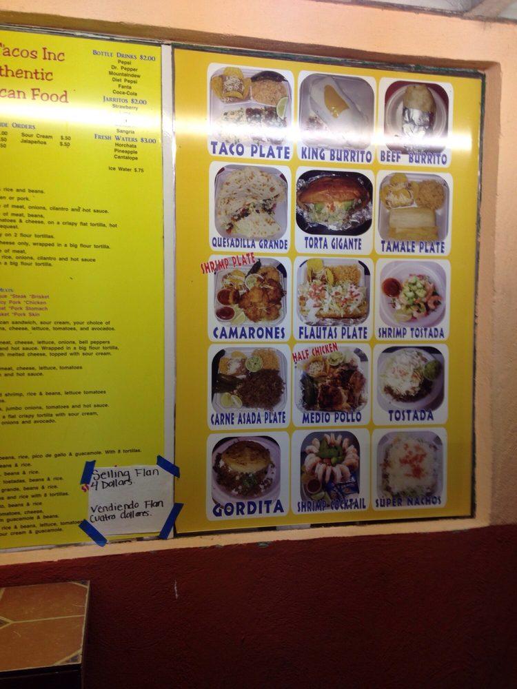 Menu at Mr Tacos restaurant, Tulsa, 130 N Lewis Ave