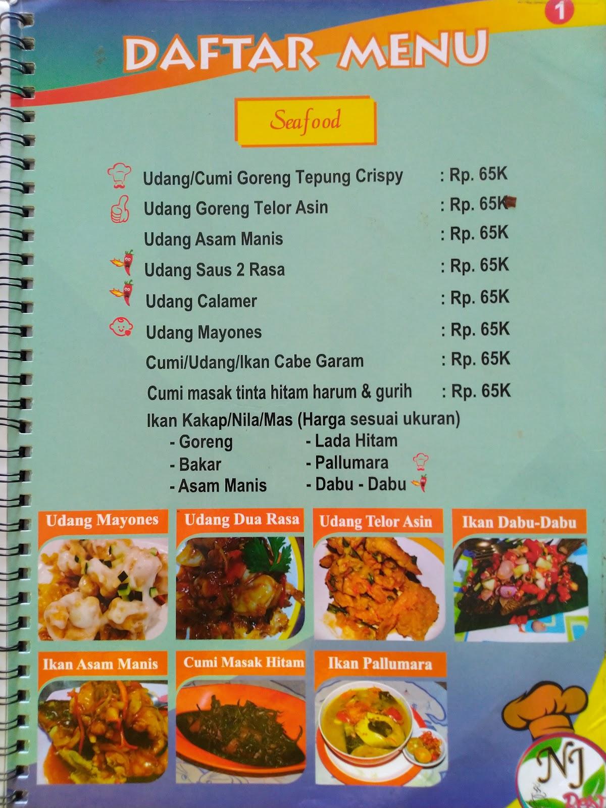 Menu at NJ Resto restaurant, Swarga Bara