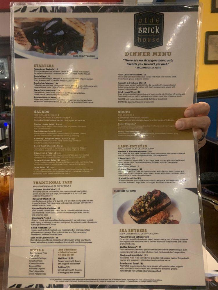 Menu at Olde Brick House pub & bar, Rochester
