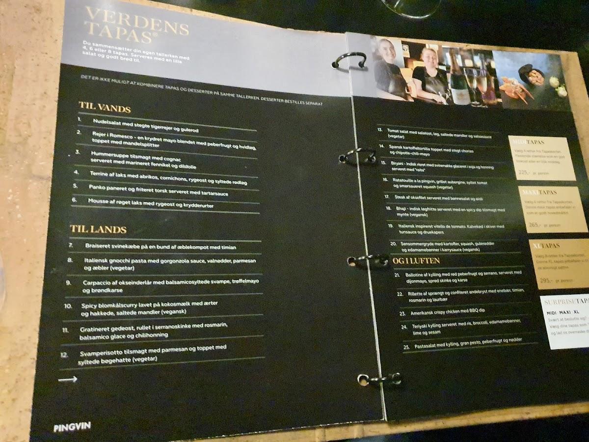Menu at Pingvin pub & bar, Aalborg