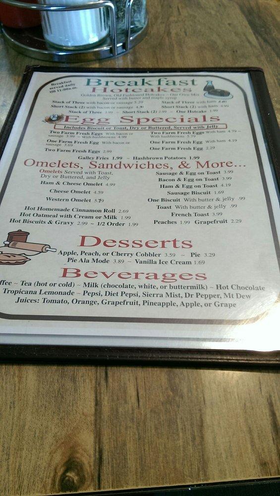Menu at Zephyr Cafe, Piedmont