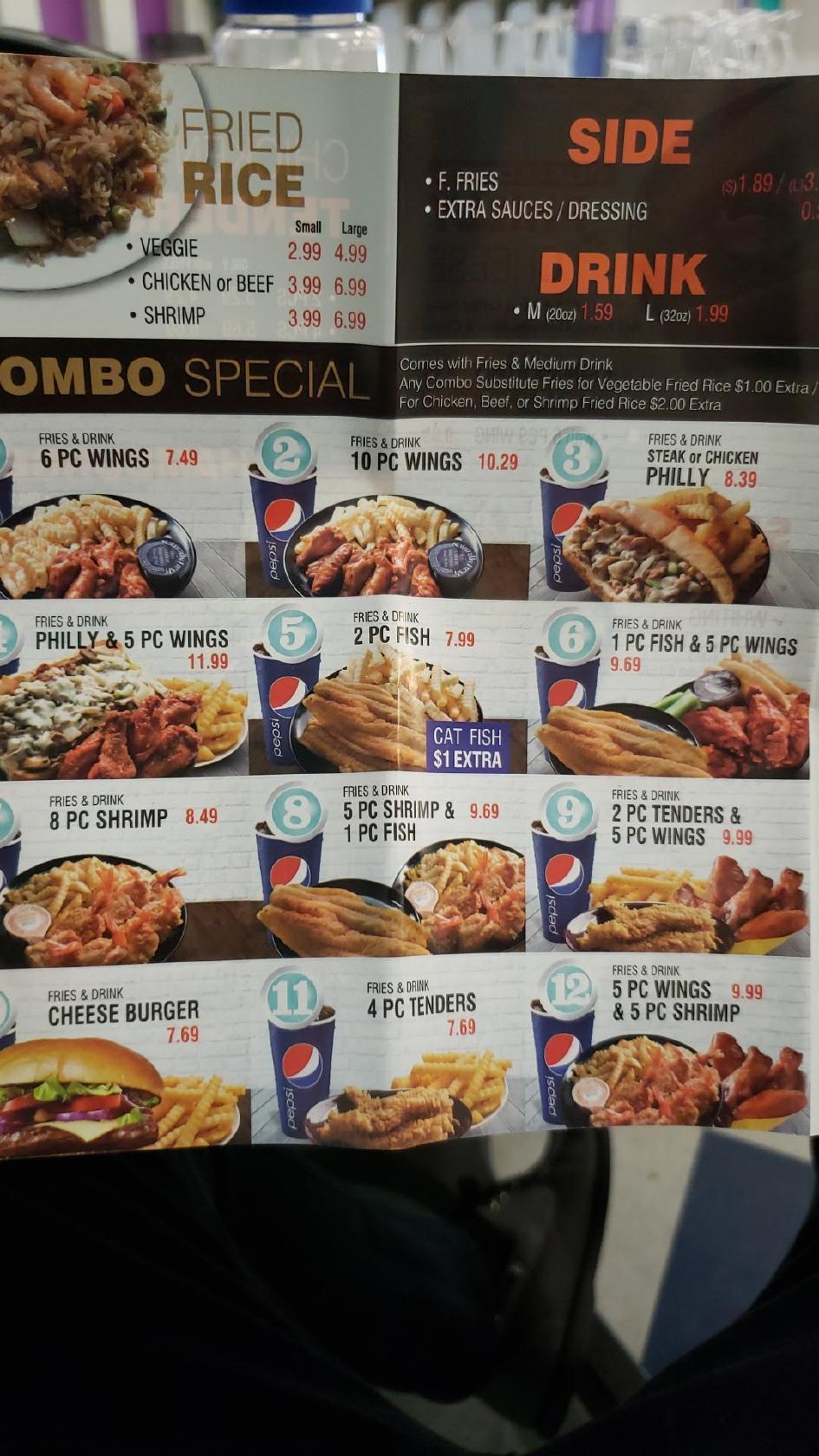 Menu at Wings House fast food, Columbia