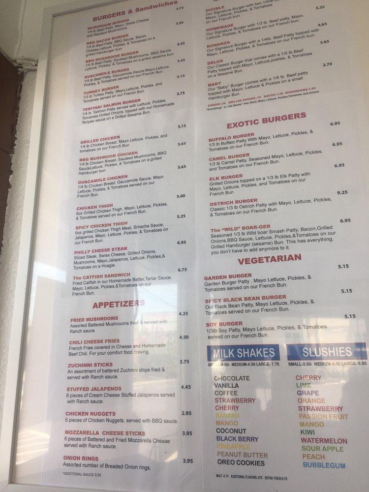 Menu at Cookie's Drive In restaurant, Sacramento