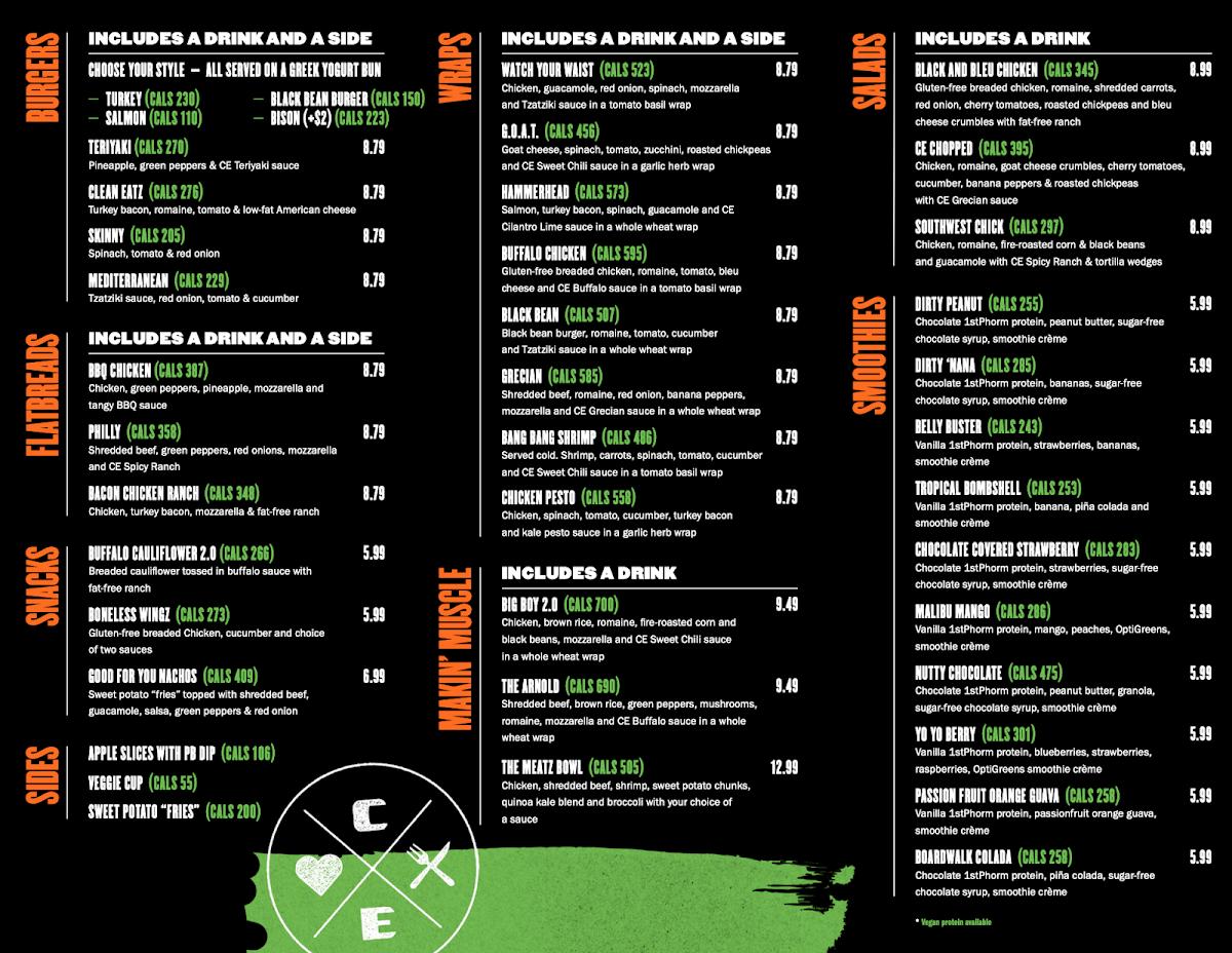 Menu at Clean Eatz pub & bar, Rochester Hills