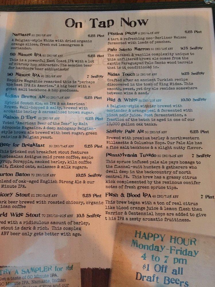 Menu at Dogfish Head Alehouse pub & bar, Chantilly