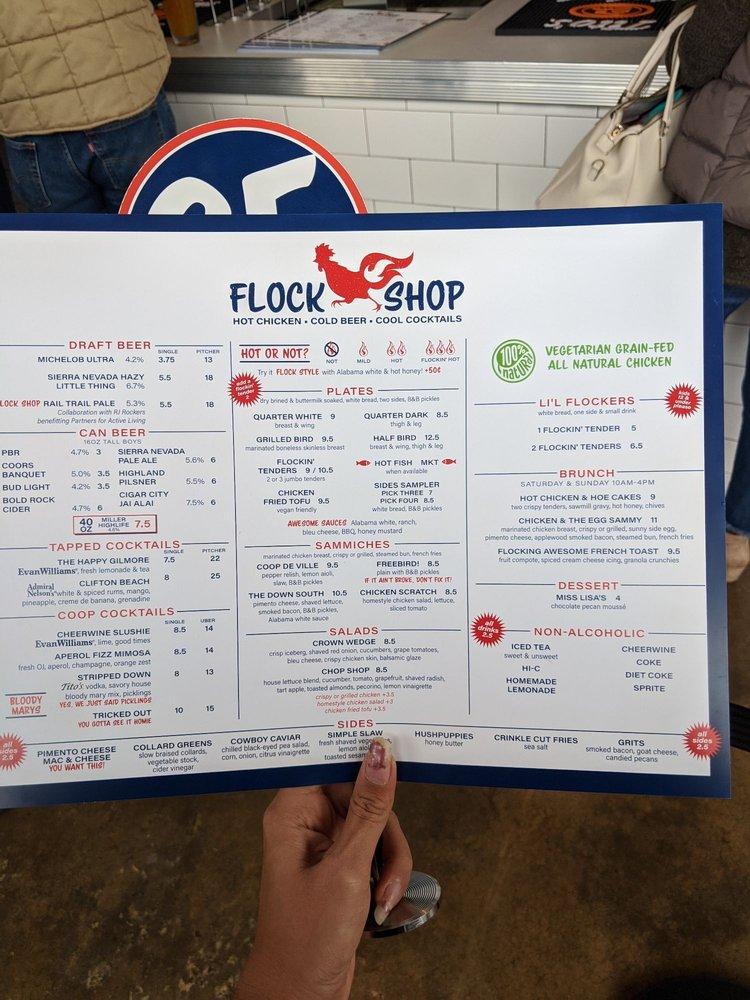 Menu at Flock Shop pub & bar, Spartanburg