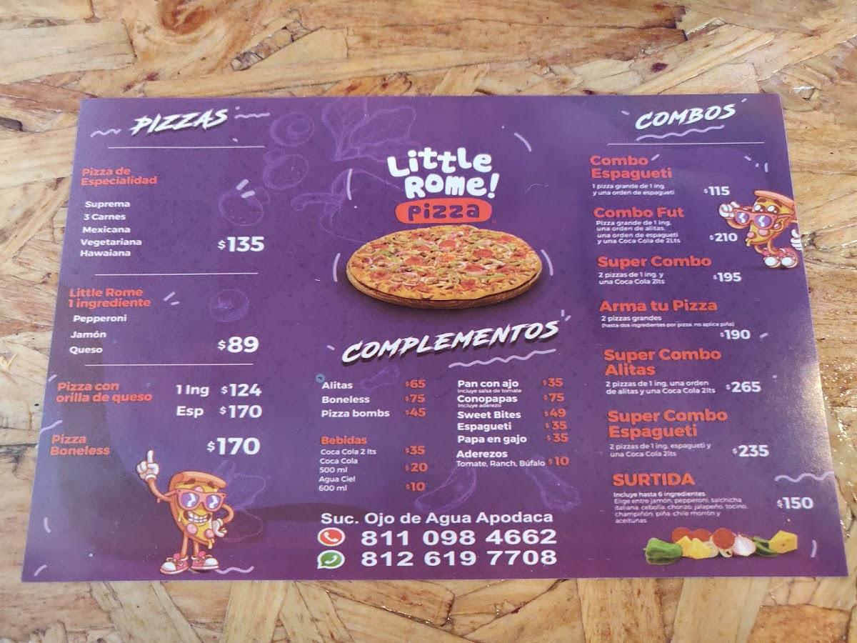 Menu at Little Rome! Pizza Ojo de Agua Apodaca restaurant, Ciudad Apodaca