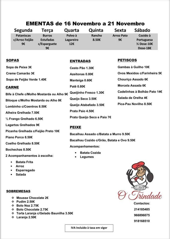 Menu at Restaurante O Trindade, Queijas