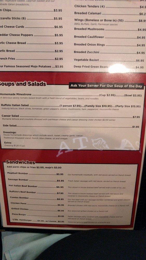 Menu at Ruffolo's Special Pizza 2 pizzeria, Kenosha, 45th St