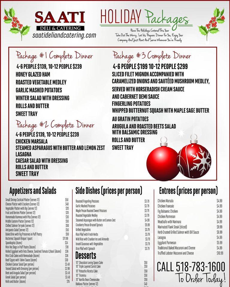 Menu at Saati Deli & Catering restaurant, Latham, 586 Loudon Road