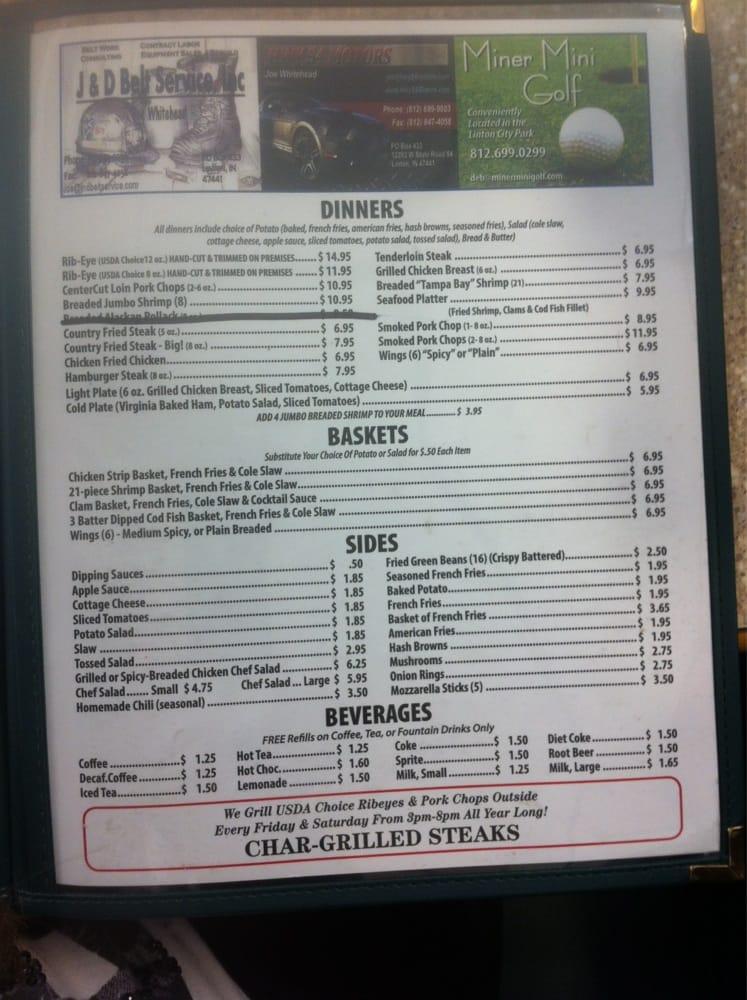 Menu at The Grill Inc restaurant, Linton