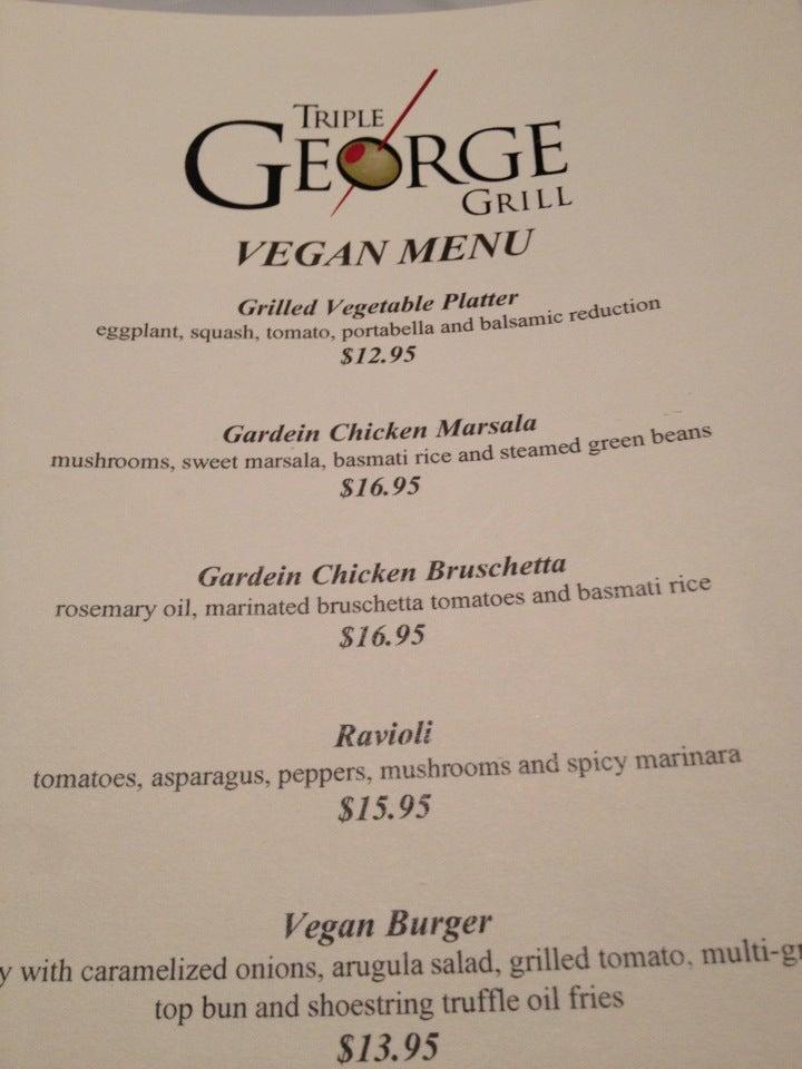 Menu at Triple George Grill steakhouse, Las Vegas