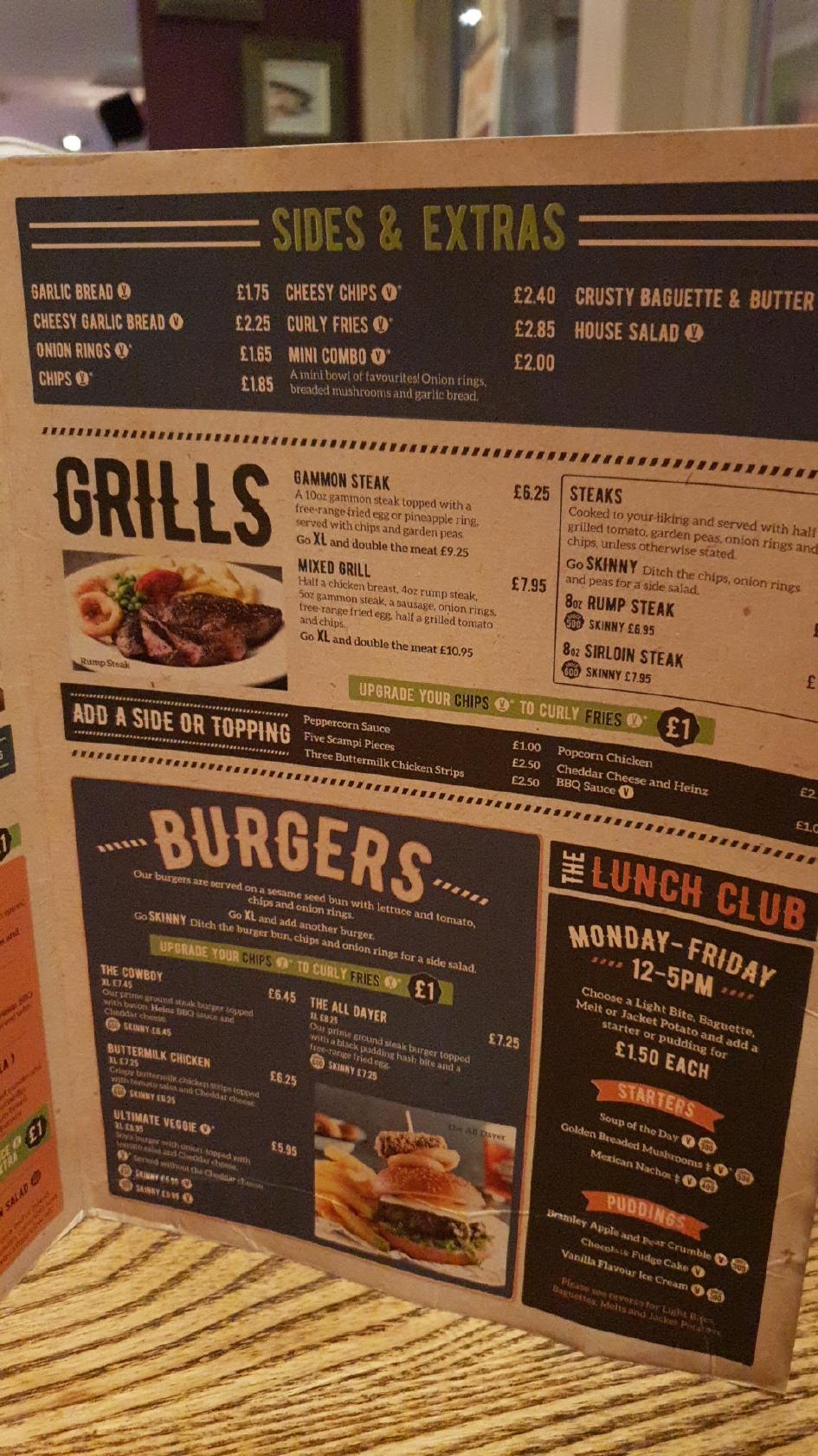 Menu at Beaumont pub & bar, Chorley