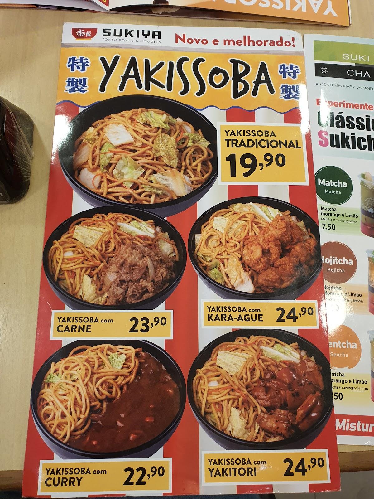 Menu em Sukiya restaurante de fast food, São Paulo, Rua Tuiuti