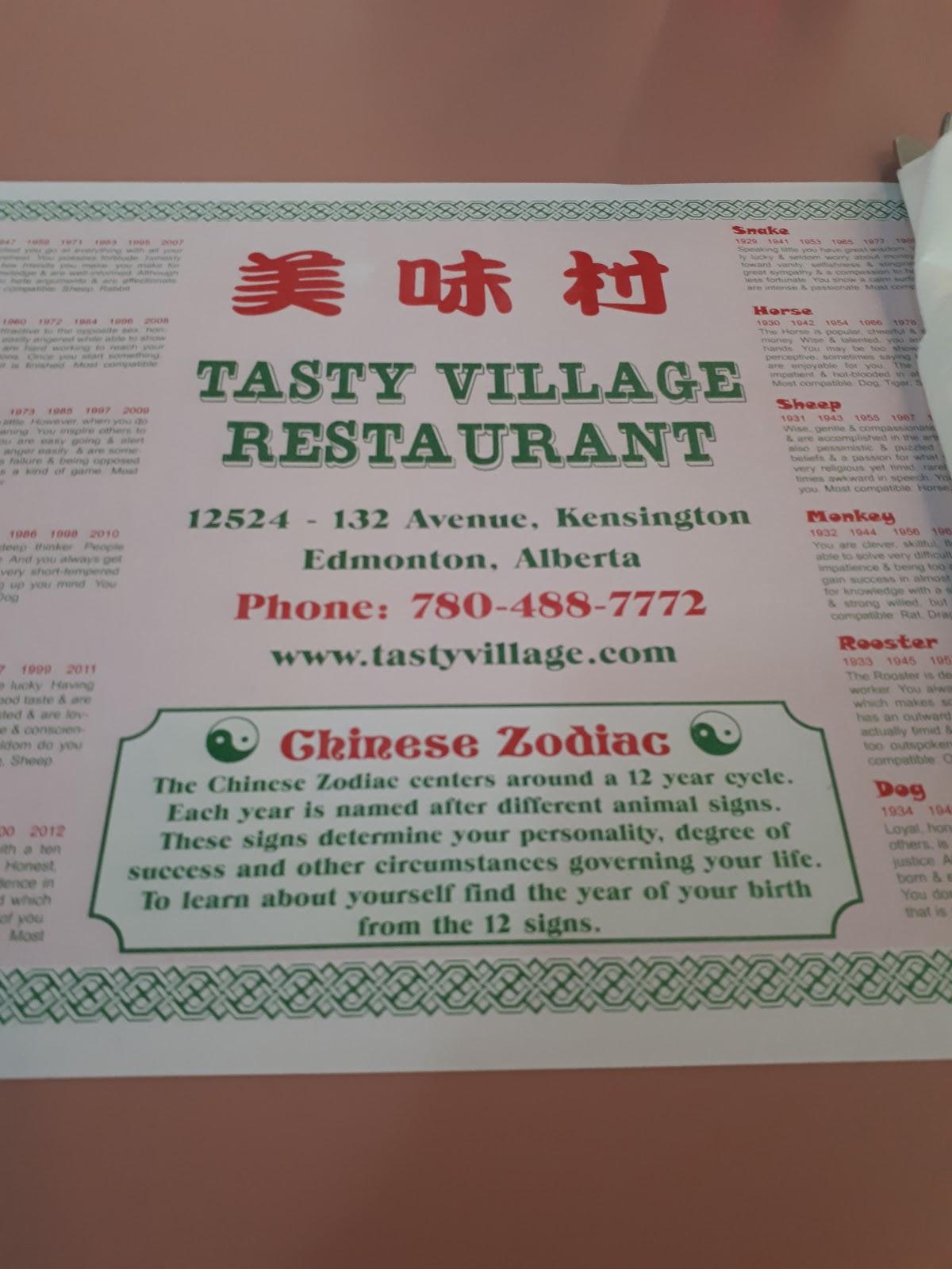 Menu at Tasty Village Restaurant, Edmonton, 132 Ave NW