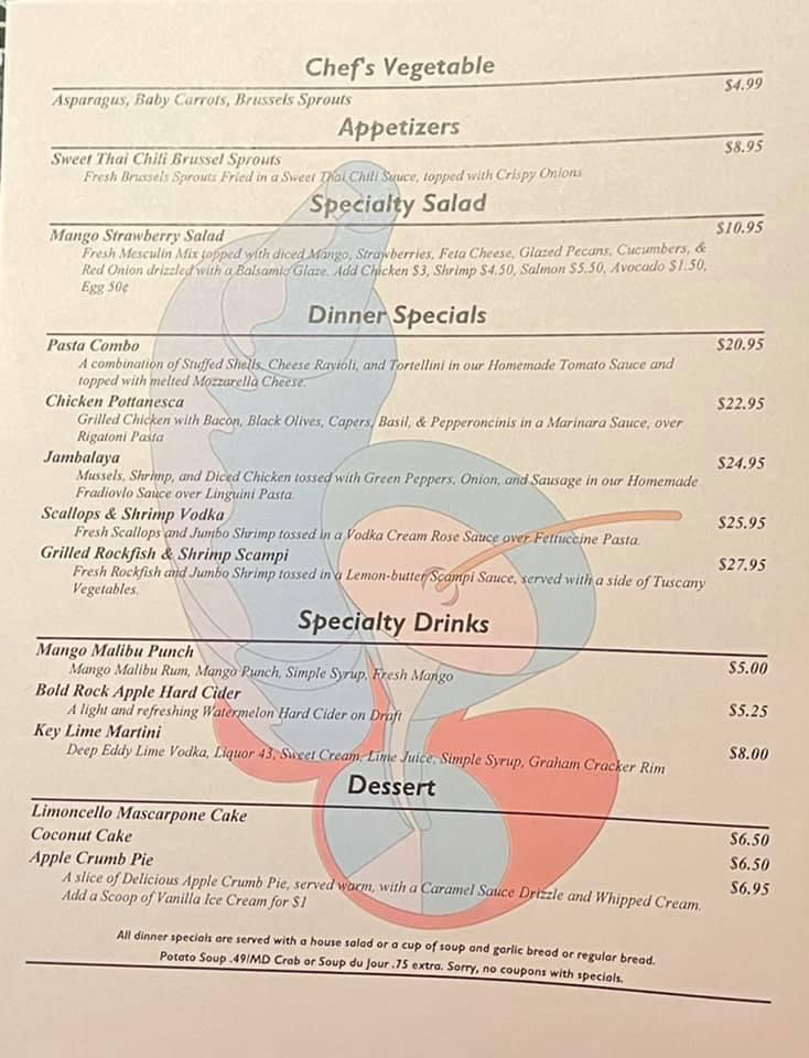 Menu at Bistro 91 pizzeria, Finksburg