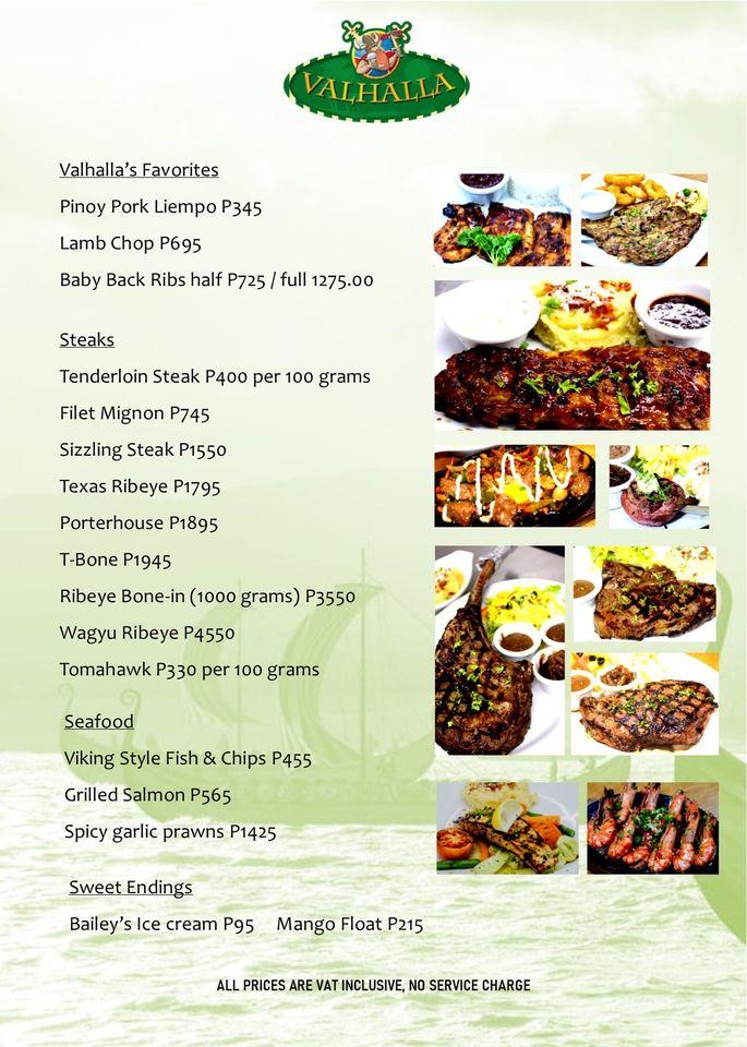 Carta del pub y bar Bistro Valhalla Boracay, Malay