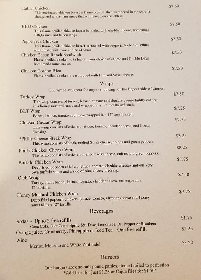 Menu at Fox Run Tavern pub & bar, Eau Claire