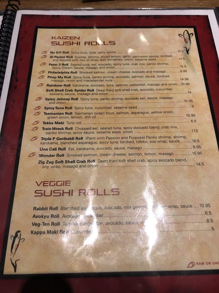 Menu at Mikuni Kaizen restaurant, Roseville, Galleria Blvd Ste 160