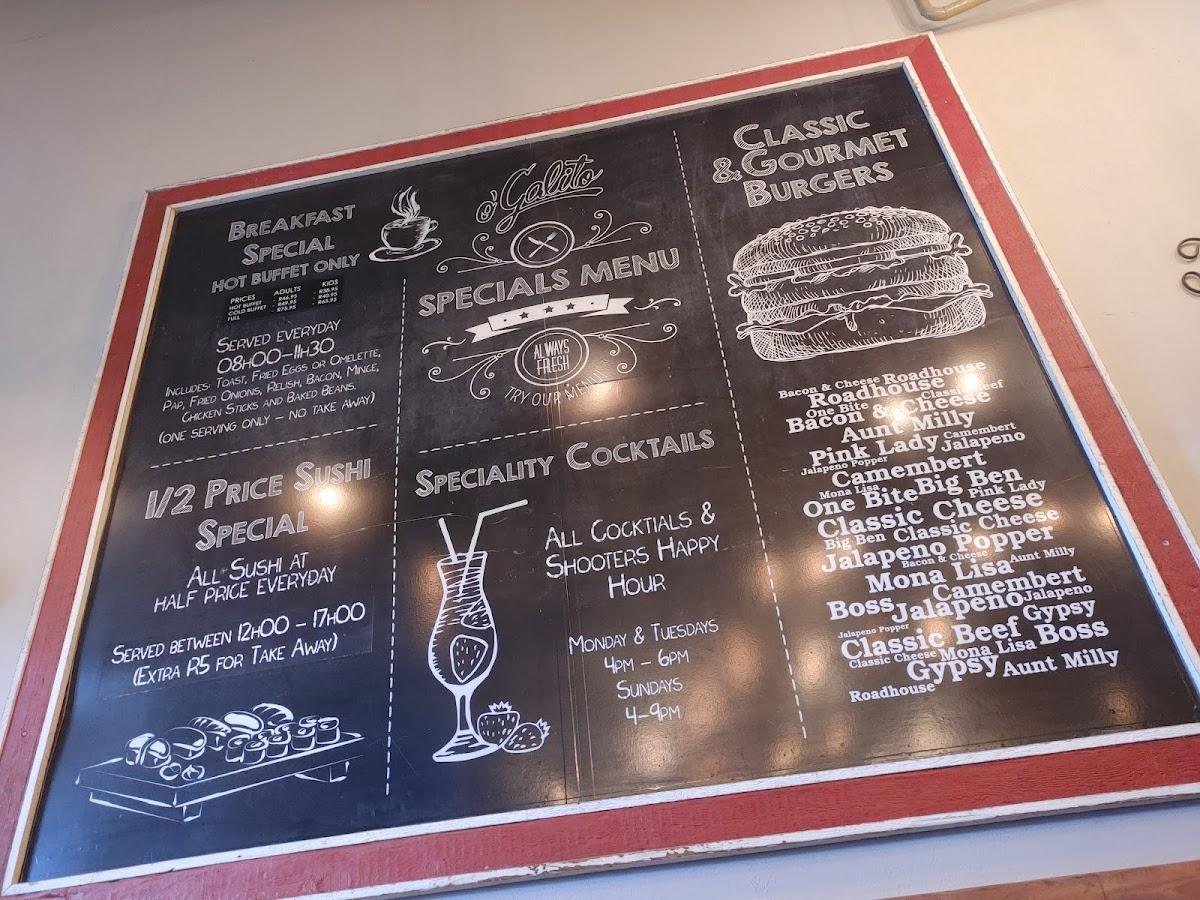 Menu at O'Galito - Centurion Mall restaurant, Centurion, Heuwel Rd