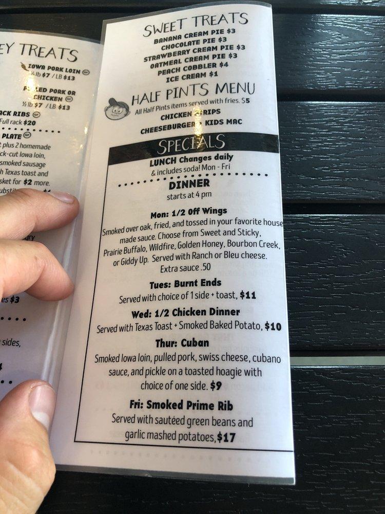 Menu at Whatcha Smokin BBQ & Brew, Luther