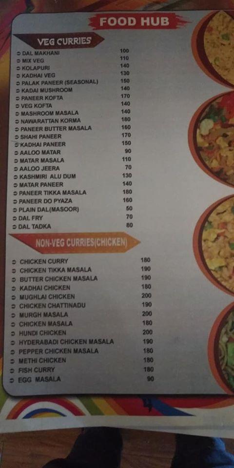 Menu at Food Hub, Biswanath Charali