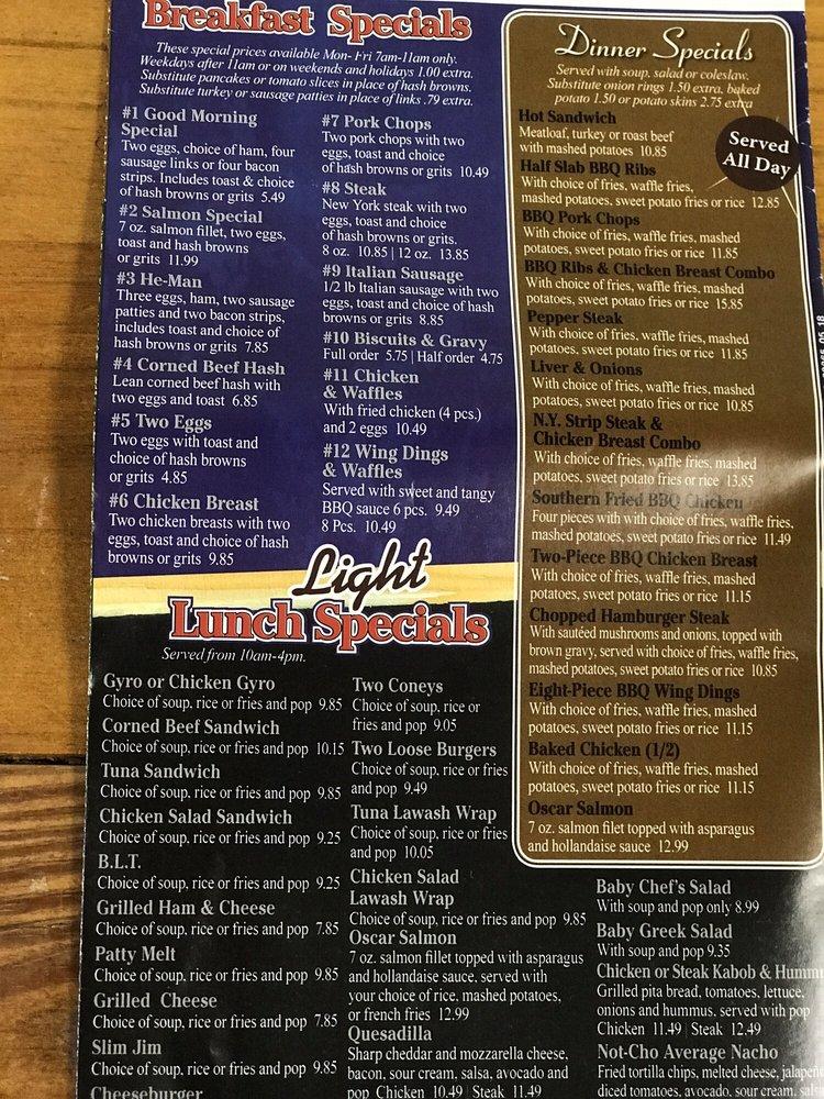 Menu at Marko's Cozy Cafe, Southfield