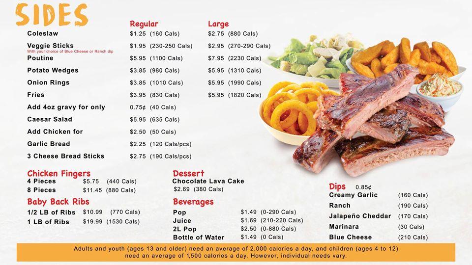 Menu at Wing Machine restaurant, Cornwall