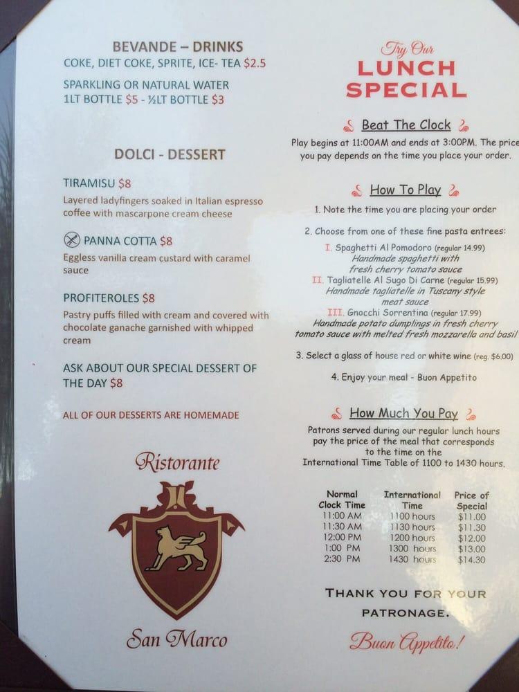 Menu at RISTORANTE SAN MARCO pub & bar, Venice