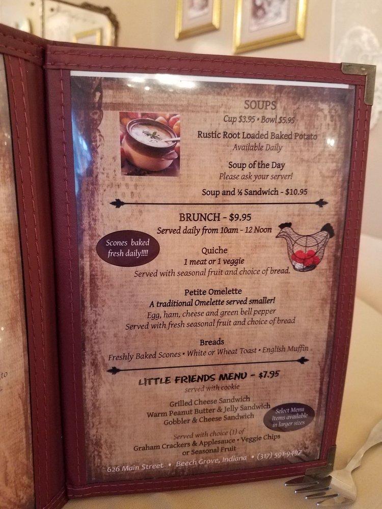 Menu at Rustic Root restaurant, Beech Grove
