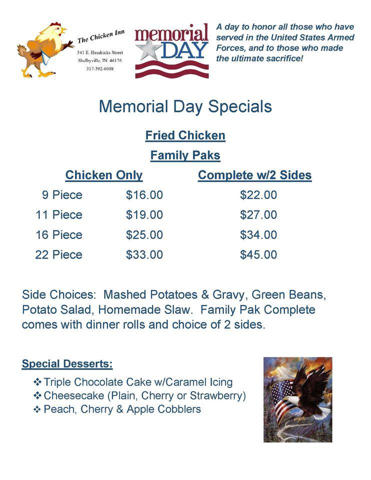 Menu at Chicken Inn restaurant, Shelbyville, 541 E Hendricks St