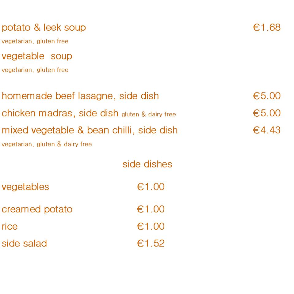 Carta de DCU Business School Cafe, Dublin