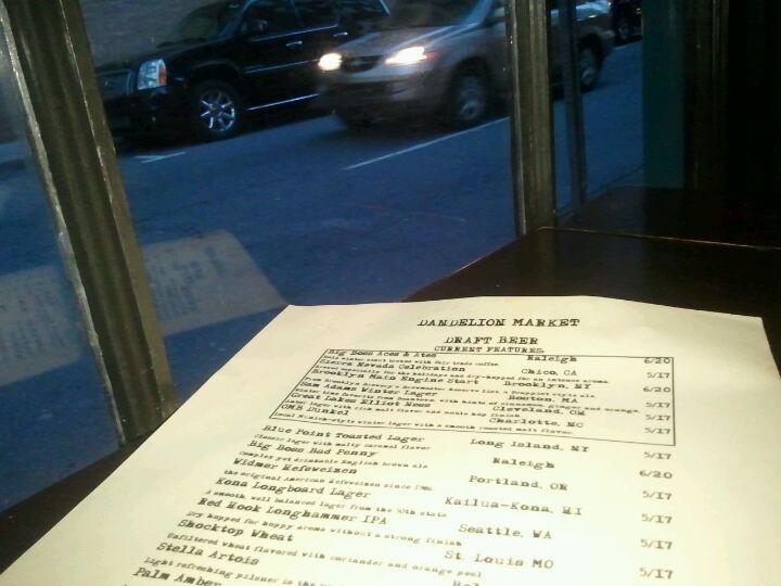 Menu at Dandelion Market pub & bar, Charlotte