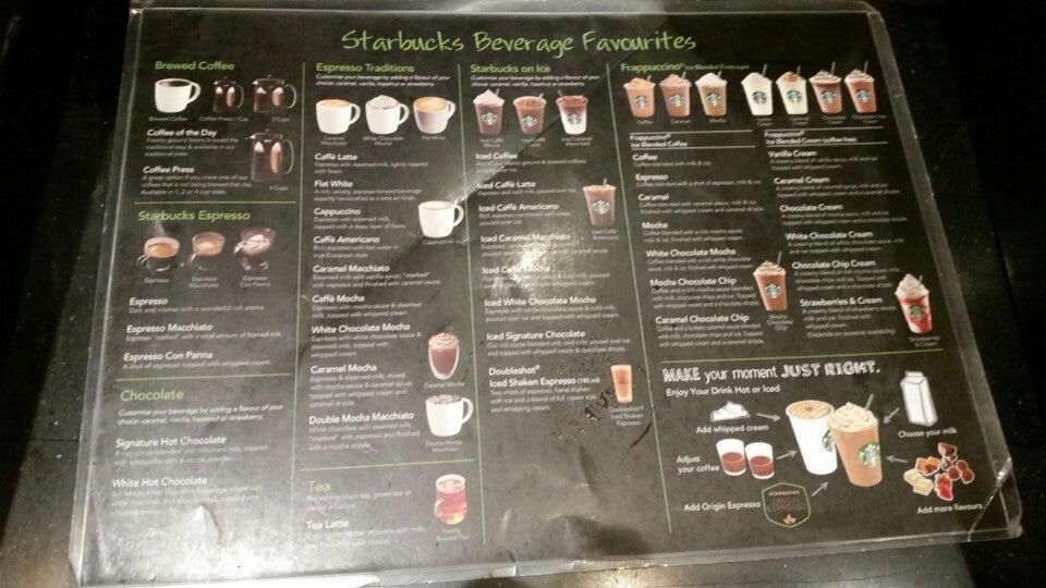 Menu at Starbucks, Ruwais, Al Ruwais Mall