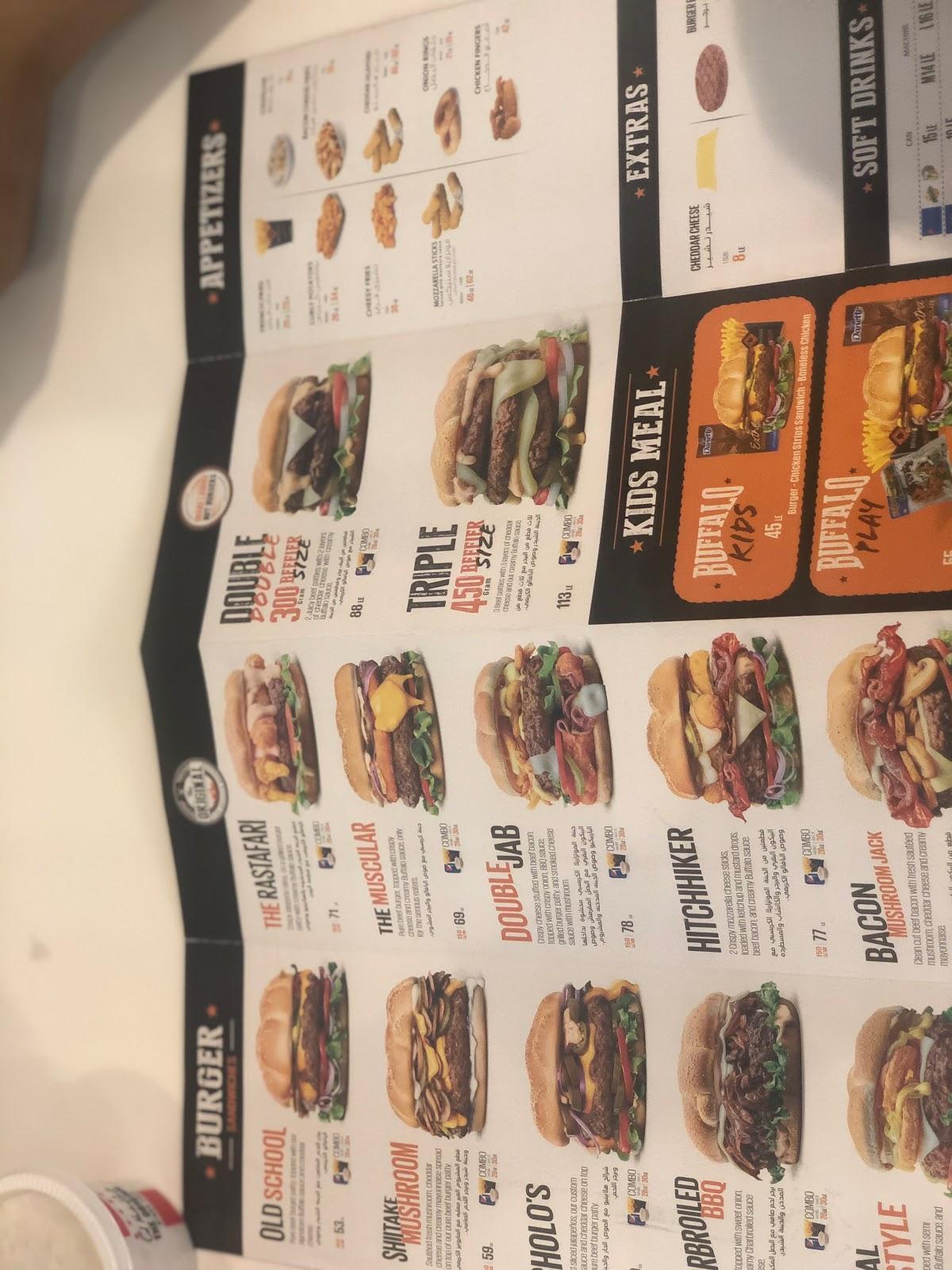 Speisekarte von Buffalo Burger restaurant, New Cairo City, 38FW+6M2