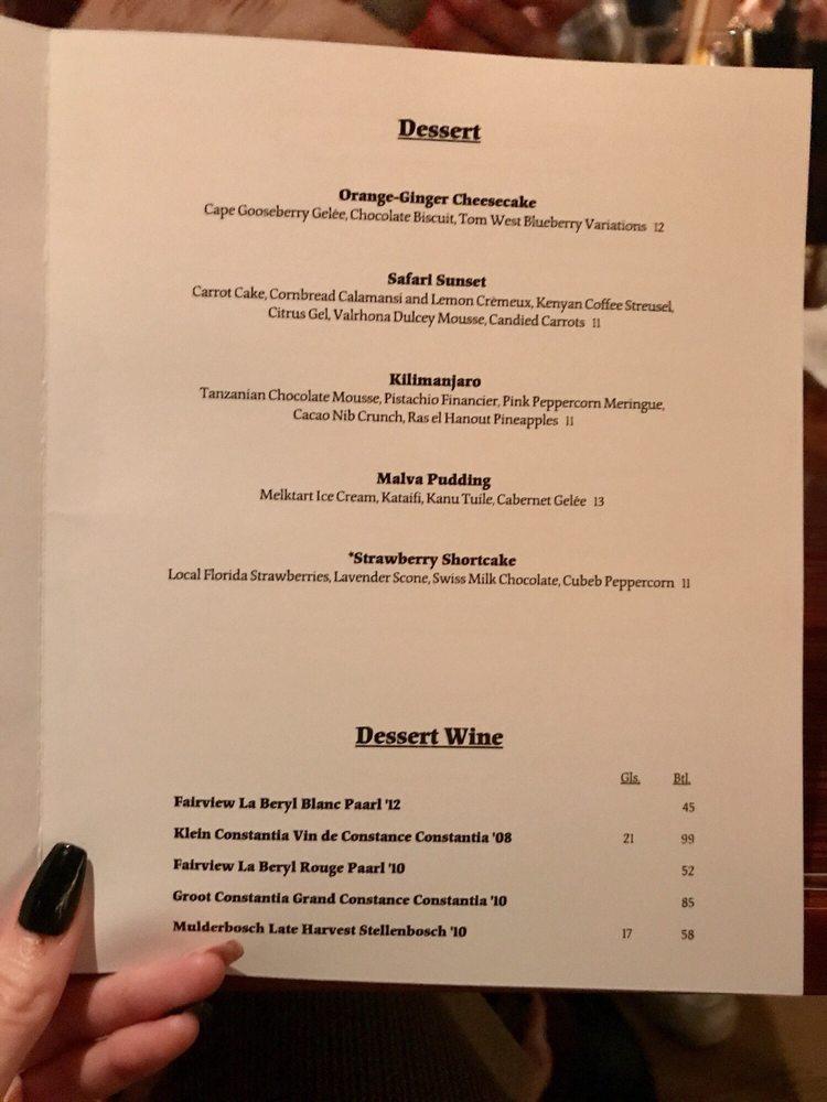 Menu at Jiko - The Cooking Place restaurant, Orlando, W Osceola Pkwy