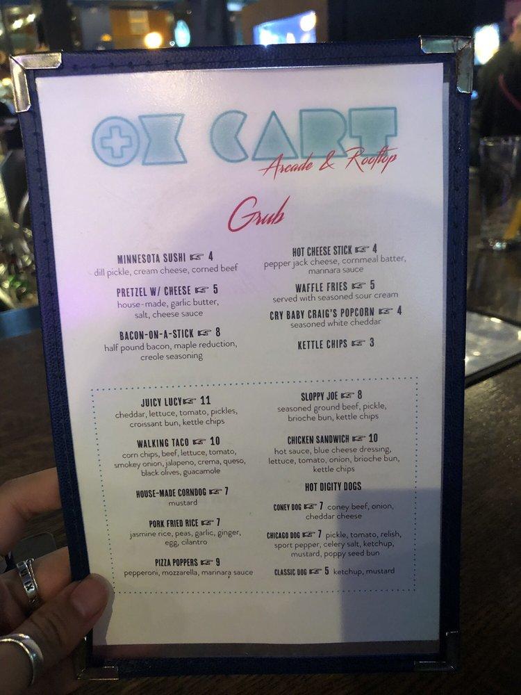 Menu at Ox Cart Ale House & Rooftop pub & bar, Saint Paul, 255 6th St E