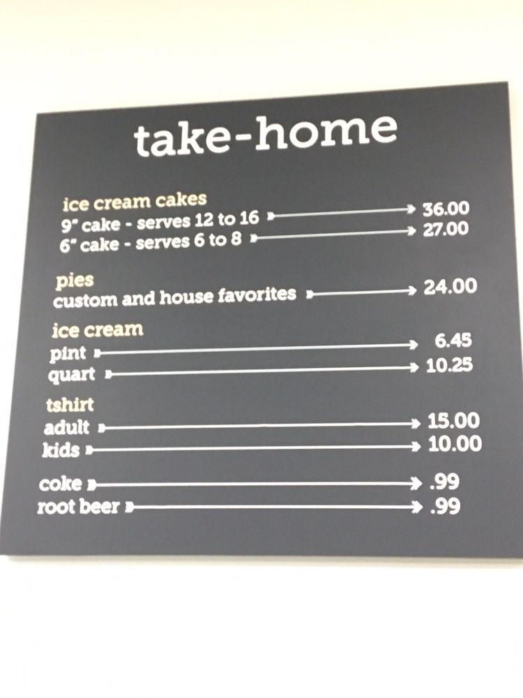 Menu at Gelati Celesti desserts, Richmond, W Broad St