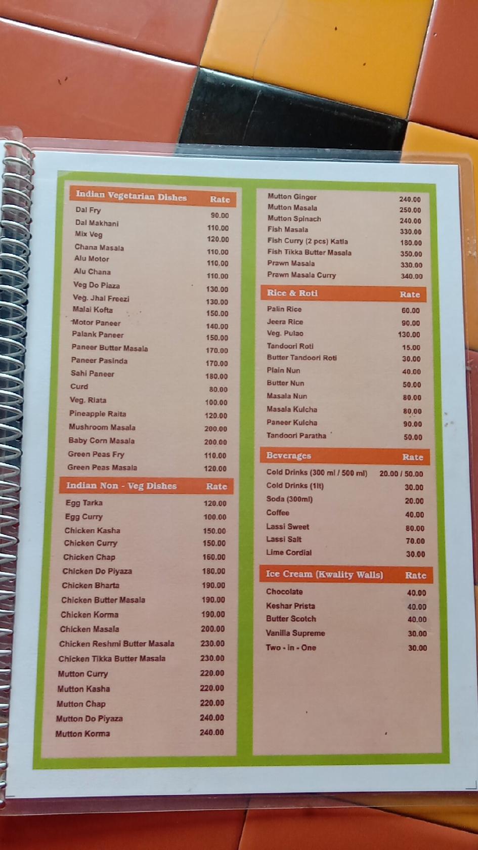 Menu at Paramount Bar & Restaurant, Howrah, National Highway No 6