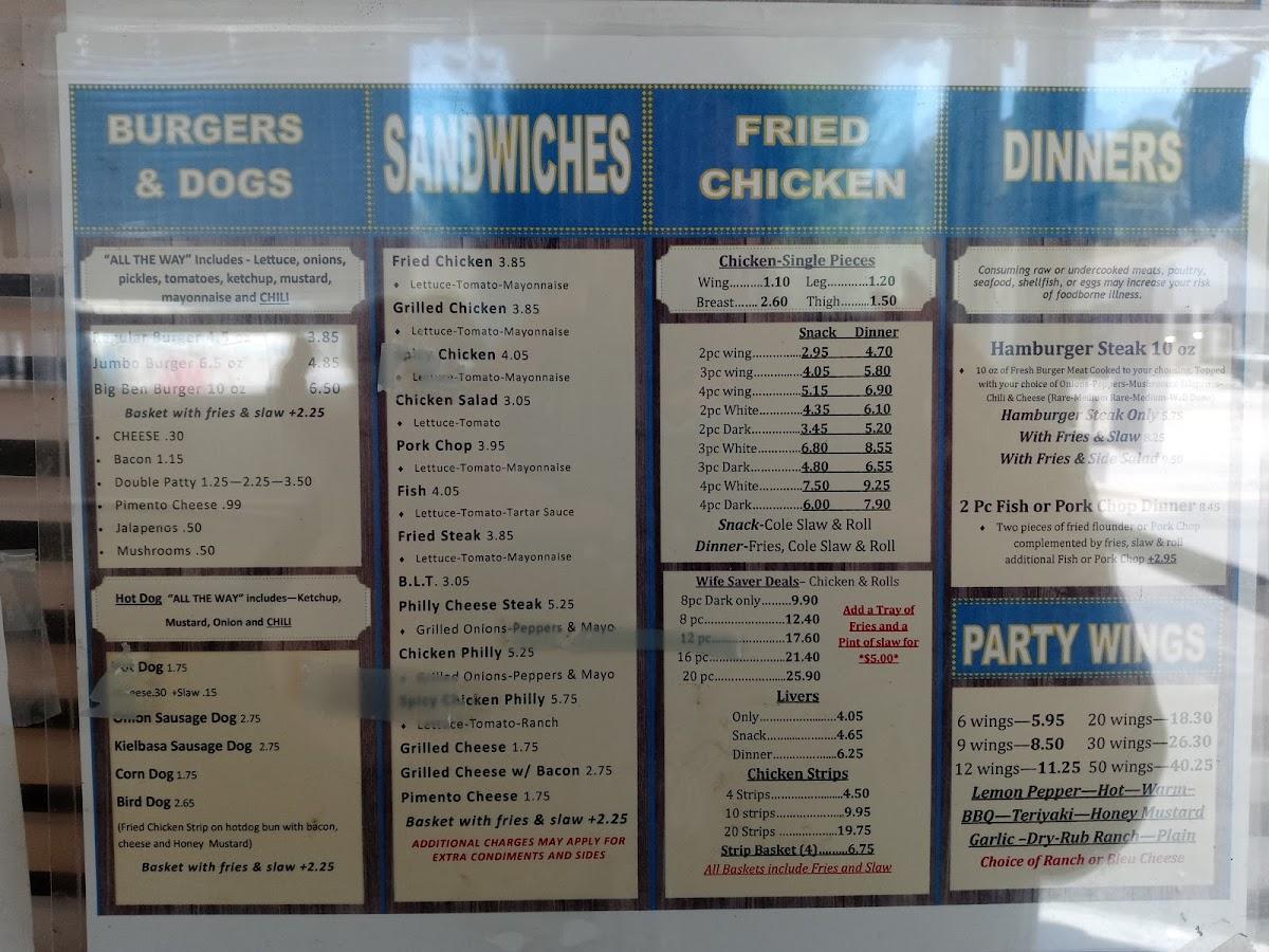 Menu at Zesto Drive-In fast food, Newberry