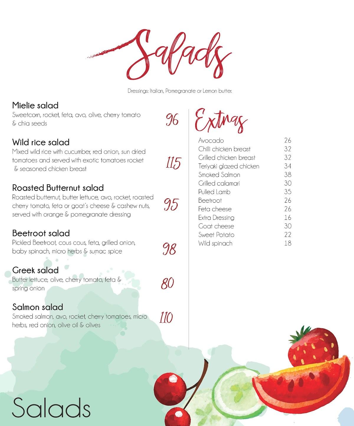 Menu at Antique Cafe, Durban, 91 Churchill Rd