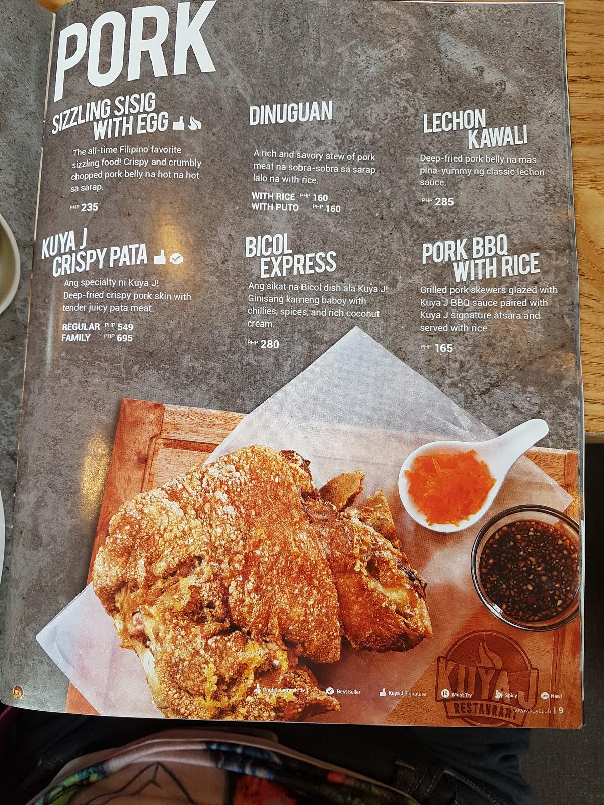 Menu at Kuya J Restaurant - Monumento, Malabon