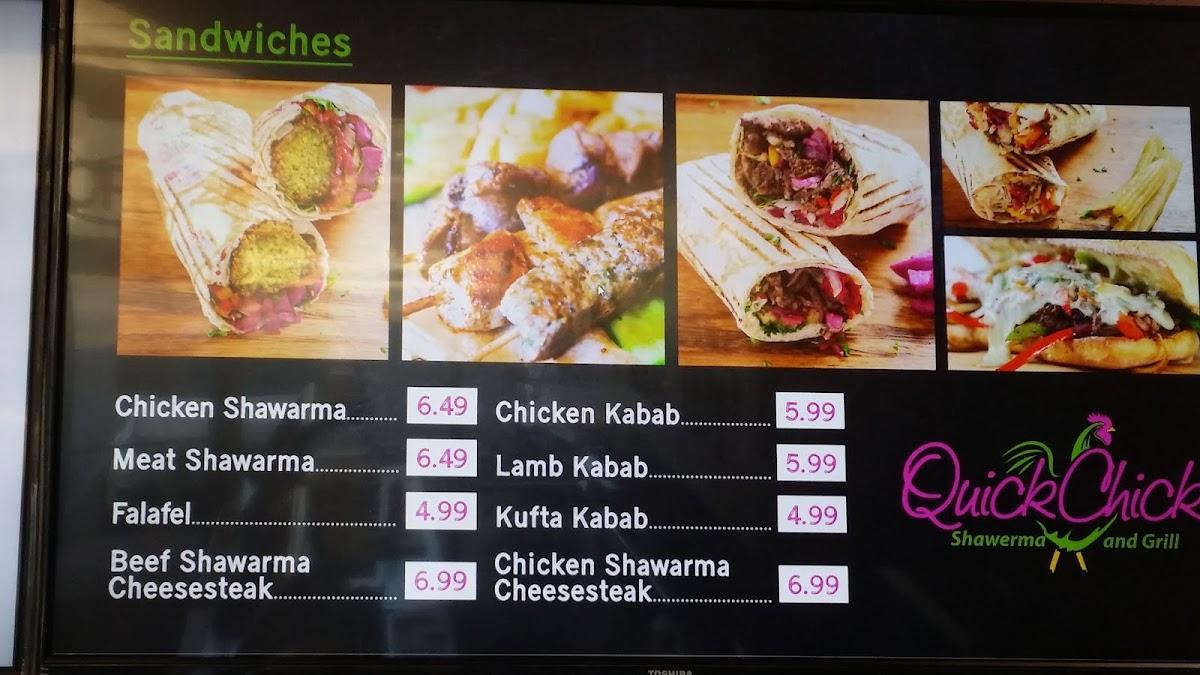 Menu at QuickChick Shawarma and Grill restaurant, Pittston, 320 PA-315 ...