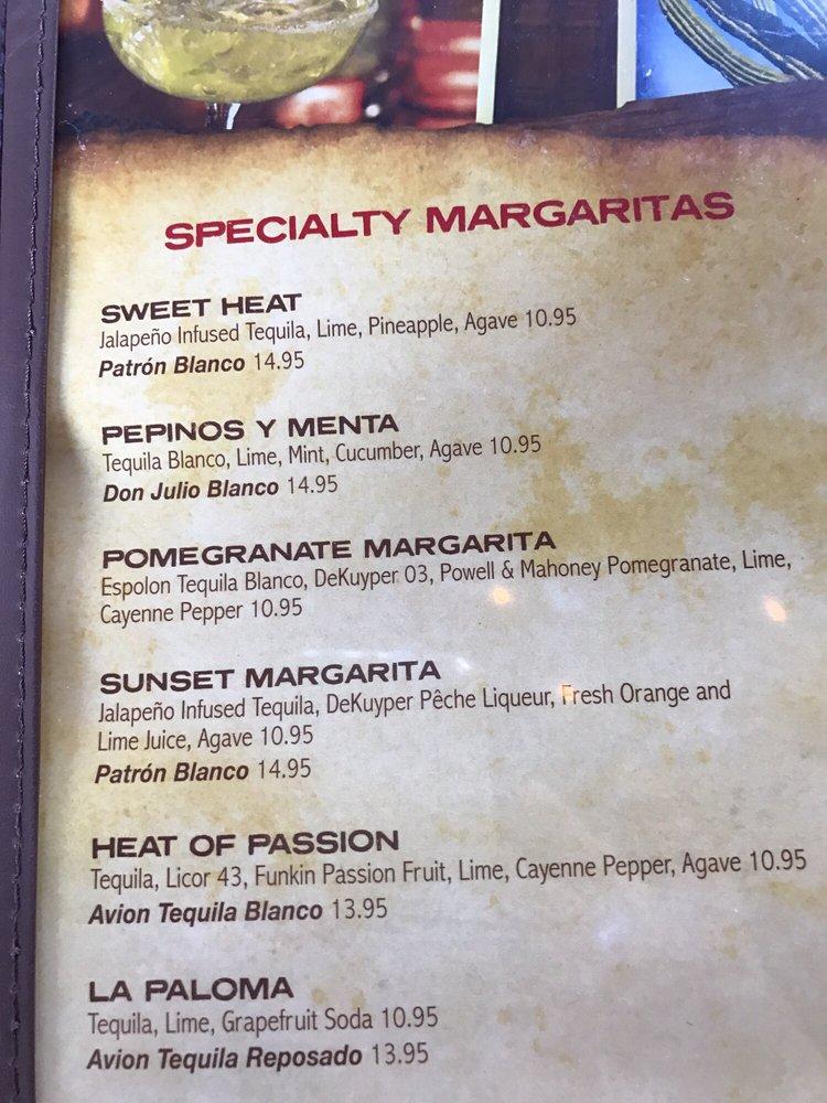 Menu at El Paseo Inn pub & bar, Los Angeles, 11 Olvera St