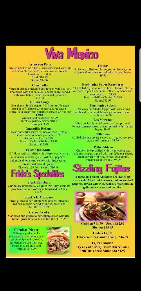 Menu at Frida's Mexican Cuisine and Pancake House desserts, Culver