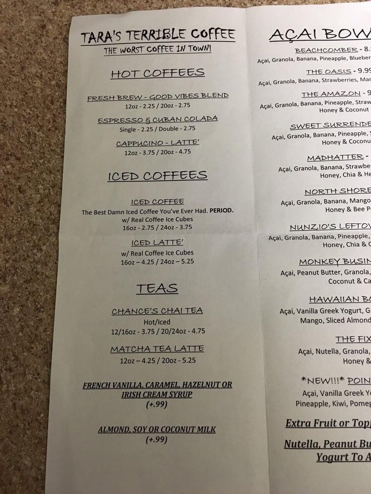 Menu at Good Vibes Acai Bar, Lake Worth Corridor