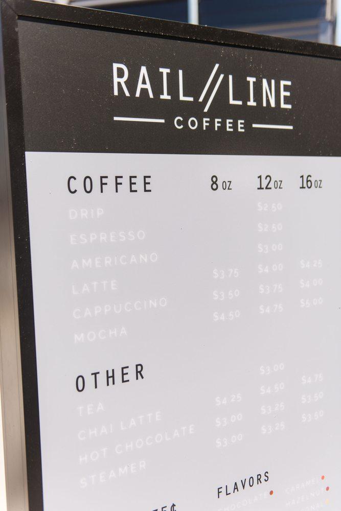 Menu at Rail Line Coffee cafe, Billings